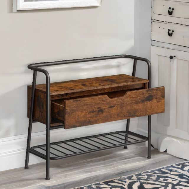 Industrial Shoe Storage Bench With Seat and Hidden Storage by Debenhams ...
