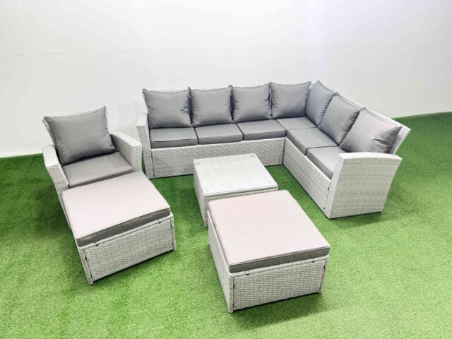 Rattan Garden Outdoor Furniture Sets 9 Seater Rattan Garden Sofa Sets ...