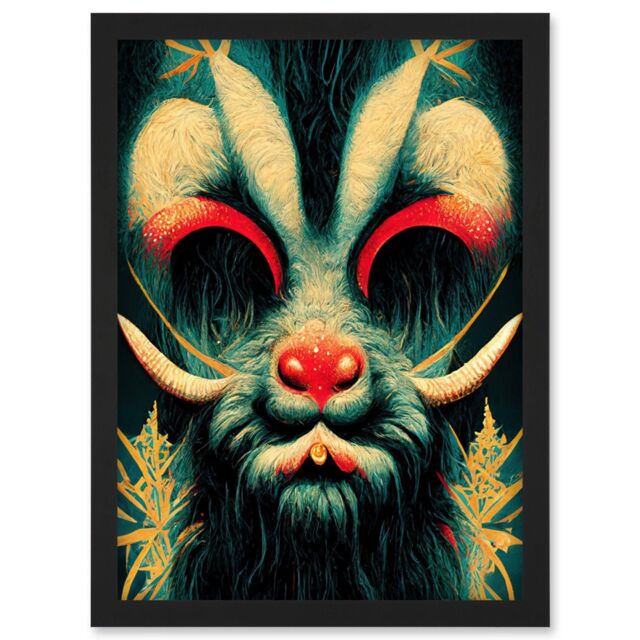 Christmas Krampus Beast Alpine Folklore Artwork Framed Wall Art Print ...