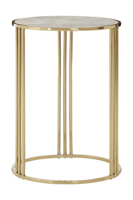 Macy White Marble Round Side Table by Debenhams | ufurnish.com