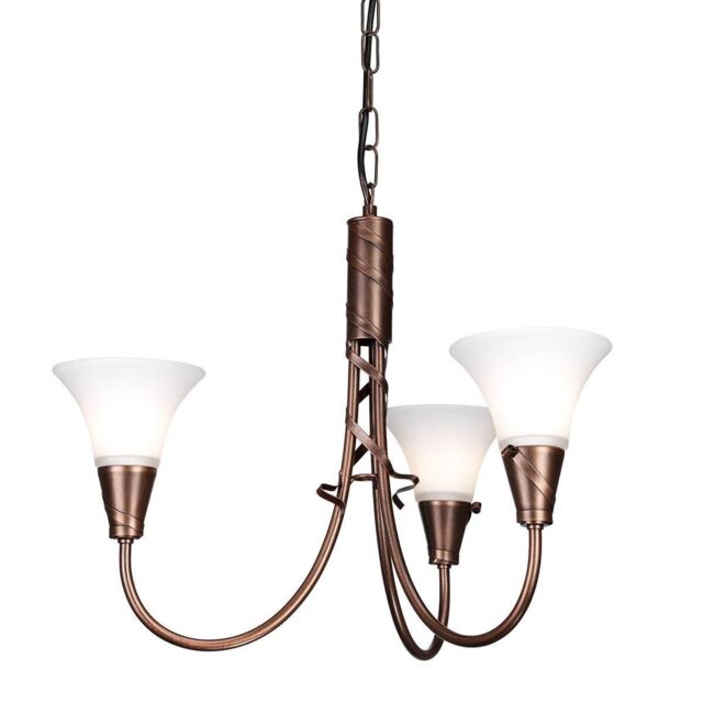 Emily Multi Arm Chandelier 3 Light Copper Finish E14 by Debenhams ...