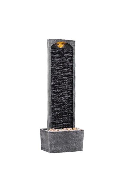 Large Outdoor Straight Water Feature, Modern Waterfall Effect with LED ...
