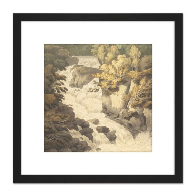 Abbott Waterfall Cascade Inveraray Scotland Painting 8X8 Inch Square ...