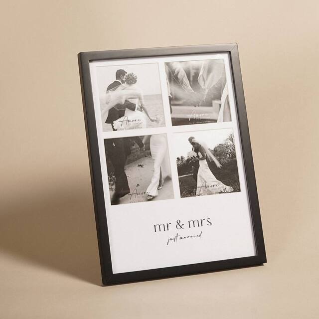 Amore by Juliana Black Multi Aperture Photo Frame - Mr & Mrs by ...