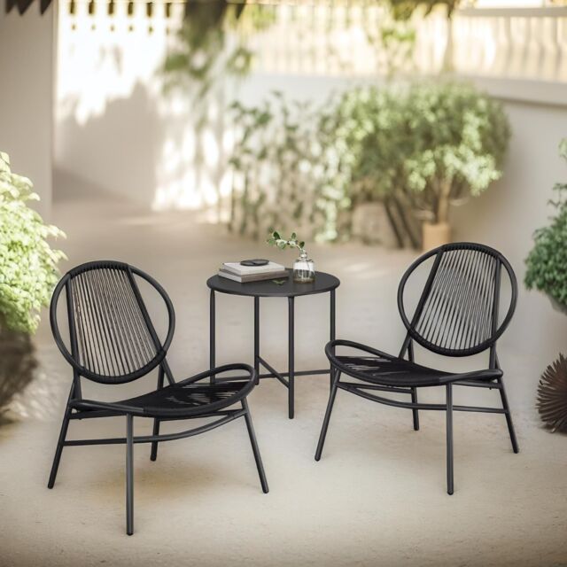 Set of 3 Bistro Table And Acapulco Chairs by Debenhams | ufurnish.com
