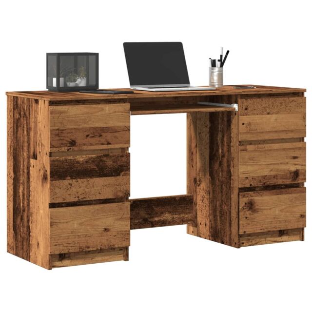 Berkfield Home Writing Desk Old Wood 140x50x77 cm Engineered Wood in ...