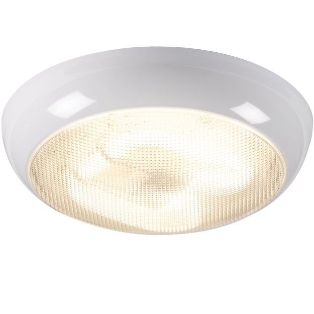 Emergency Bulkhead with Prismatic Diffuser and White Base IP44 28W by ...