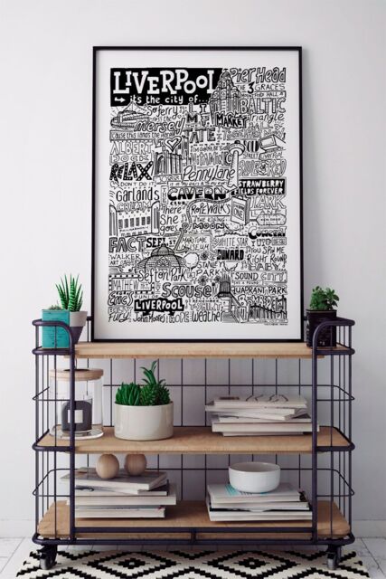 Sketchbook Design Liverpool Landmarks A3 Print - Black Frame by ...