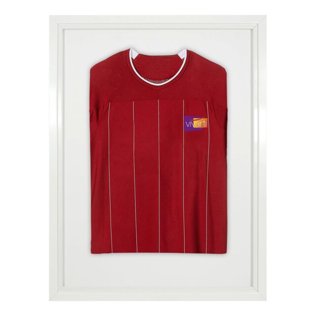 Standard Mounted Sports Shirt Display Frame with Gloss White Frame and ...
