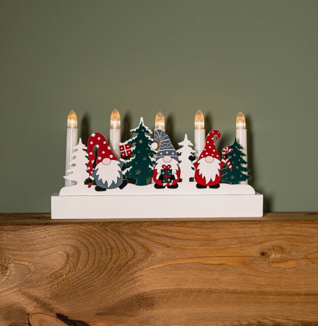 Samuel Alexander 28cm Battery Operated Light up White Wooden Christmas ...