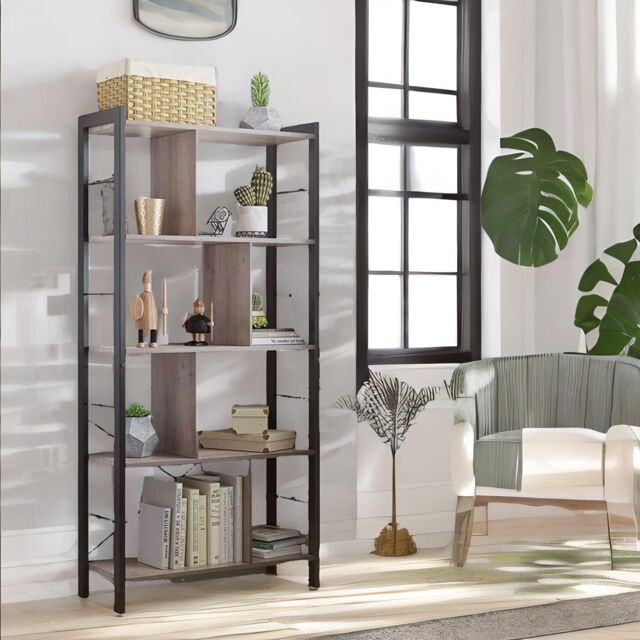 4 Tier Bookcase Display Stand Divider Greige by Debenhams | ufurnish.com