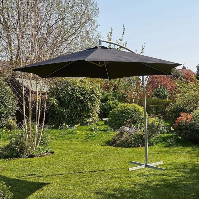 Gozo Aluminium Overhanging Cantilever Vented Parasol by Debenhams ...