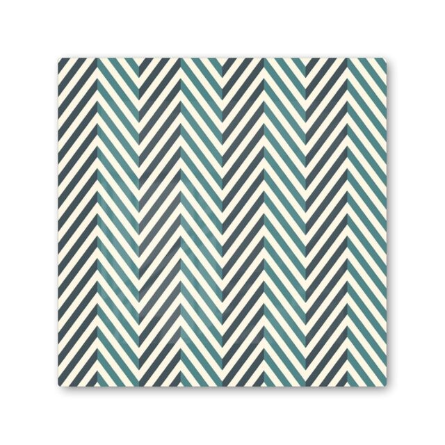 Geometric Herringbone Chevron Blues HD Metal Print by Debenhams ...