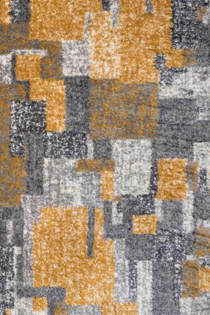 Ochre Yellow Patchwork Mottled Shaggy Rug by Debenhams | ufurnish.com