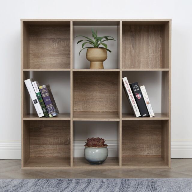 Home Garden Direct Jane - 3x3 Bookcase - Cube storage boxes (Oak) in ...
