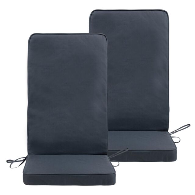 icon Outdoor High Back Seat Cushion Set of 2 in Dark Grey by Debenhams ...
