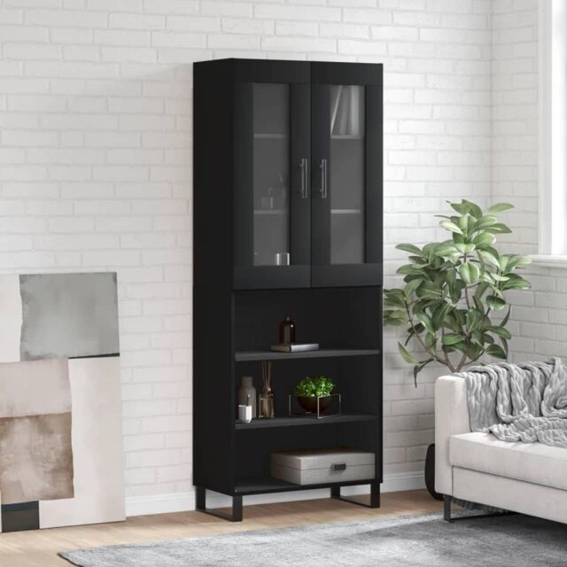 Highboard Black 69.5x34x180 cm Engineered Wood by Debenhams | ufurnish.com
