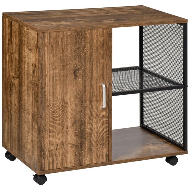 Printer Stand Home Office Mobile Cabinet Organizer with Castors, Door ...