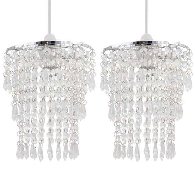 Set of 2 Clear Jewel Tiered Light Shades by Debenhams | ufurnish.com