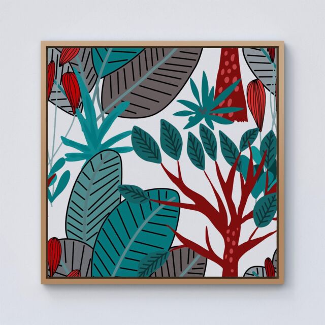 Warren Reed - Designer Jungle Exotic Summer Tropical Leaves Framed ...