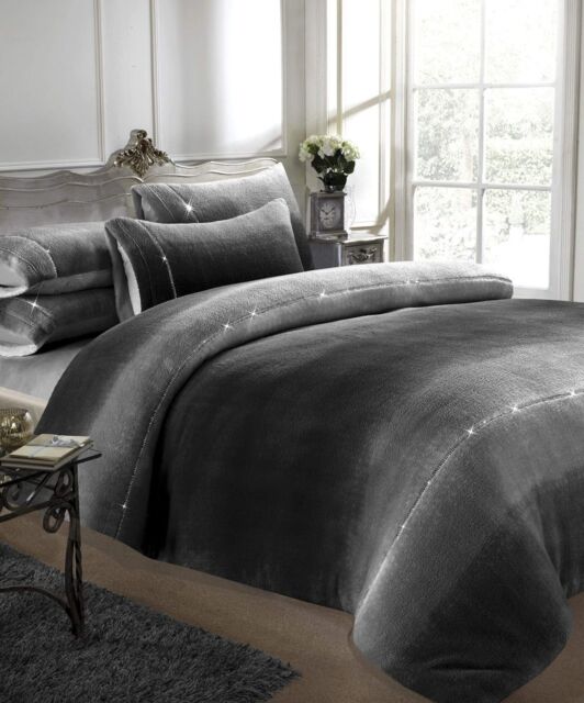 Ombre Teddy Duvet Set in Grey - King by Debenhams | ufurnish.com