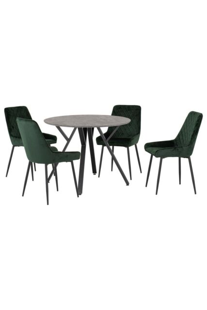 Athens Round Dining Set with Avery Chairs by Debenhams | ufurnish.com