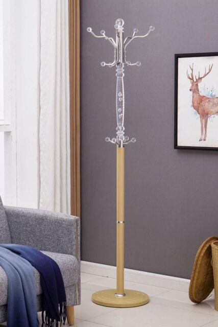 Sheer Metal and transparent Tube 185 cm High Coat Rack with Heavy ...