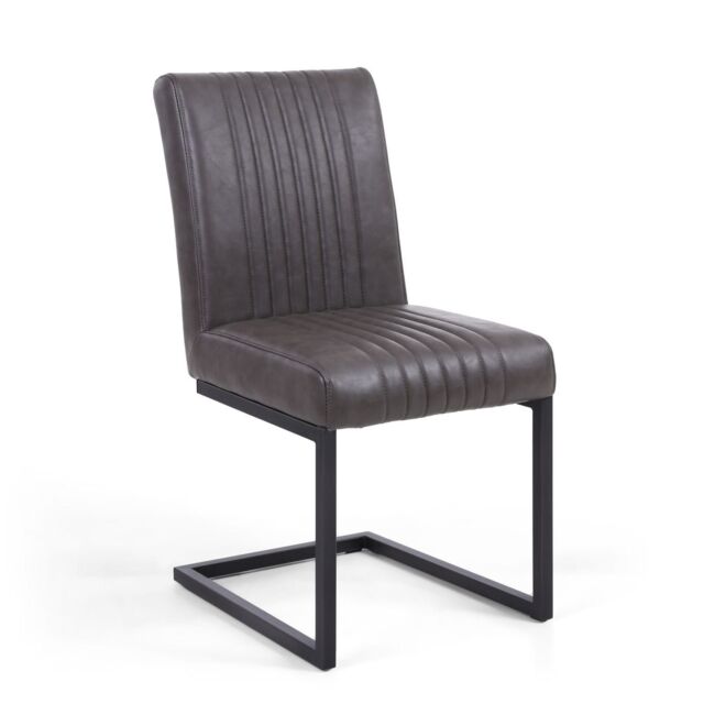 Arrow Cantilever Leather Effect Grey Chair by Debenhams | ufurnish.com