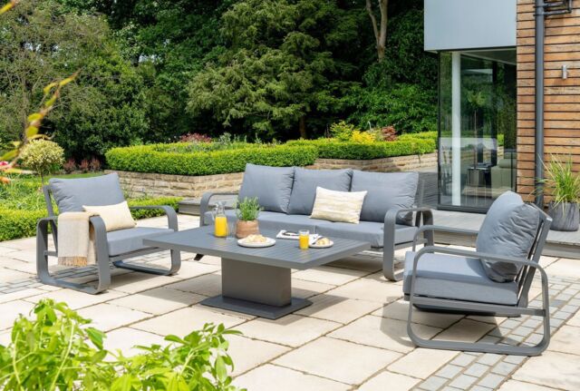 Babingley 3 Seat Lounge Set in Grey with Adjustable Table by Debenhams ...
