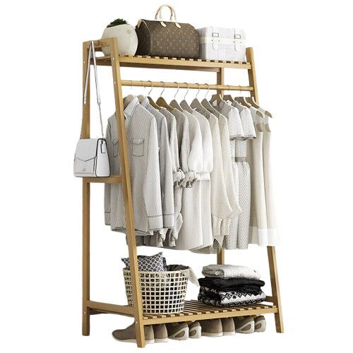 Heavy Duty Bamboo Clothes Rail Storage Shelf & Hook by Debenhams ...