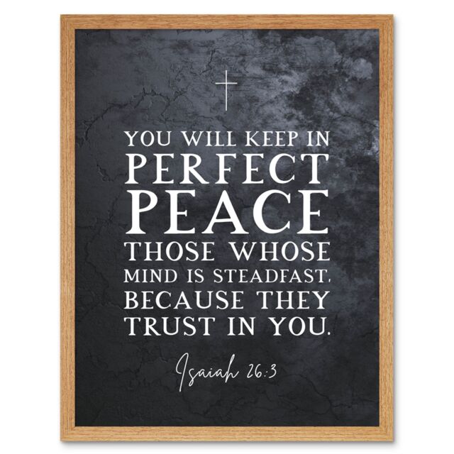 "Artery8 Wall Art Print Isaiah 26:3 Perfect Peace They Trust In You ...