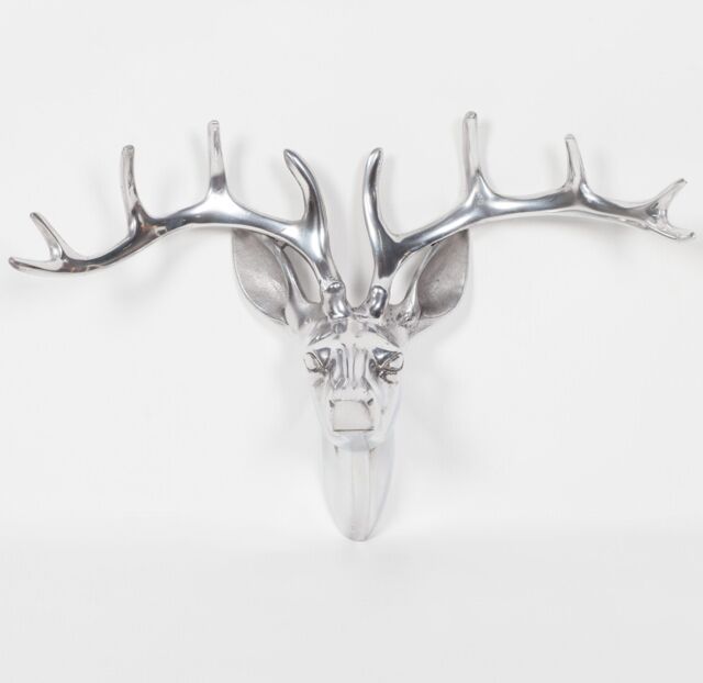 Glasstone Aluminium Stag Head in Silver by Debenhams | ufurnish.com