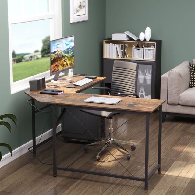 HOMCOM Corner L Shape Computer Desk PC Workstation Writing Gaming Table ...