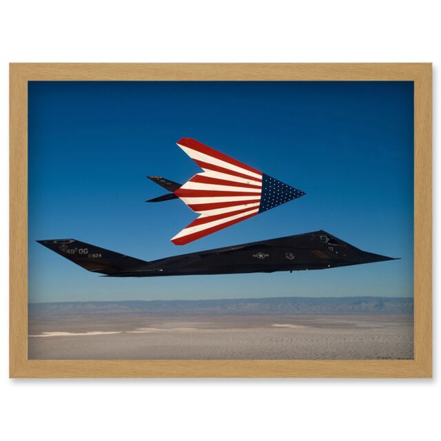 Artery8 Wall Art Print USAF F-117 Nighthawks in Flight with American ...