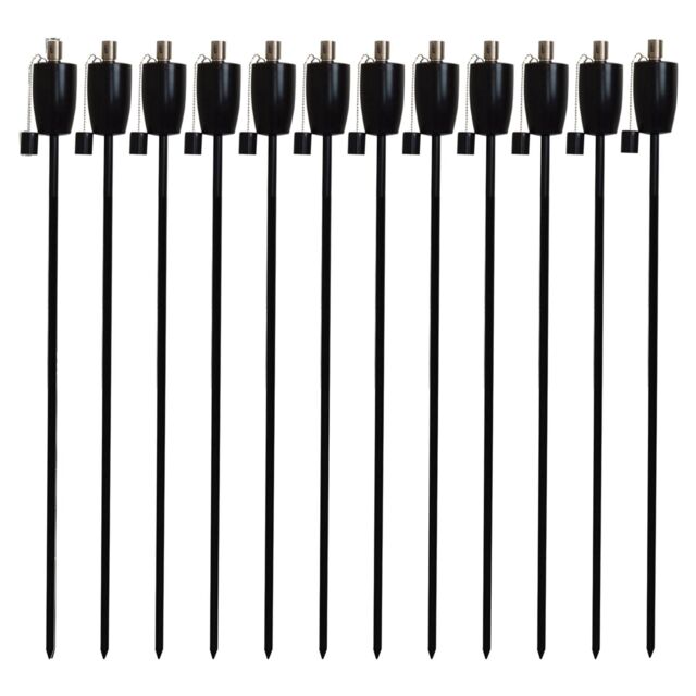 Harbour Housewares 12x Outdoor Flame Torches - Barrel Metal Garden Fire ...