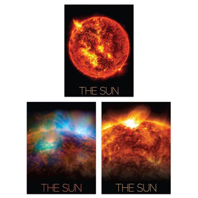Wall Art Print Pack of 3 NASA Our Solar System The Sun Star Solar ...