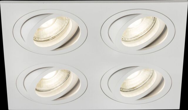 Netlighting Knightsbridge Ambar Quad Tilt Square Downlight White ...