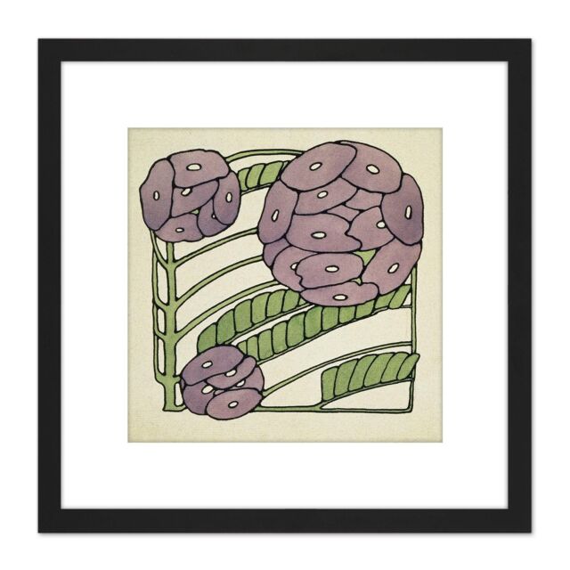 Overbeck Arts Craft Floral Pattern Design 8X8 Inch Square Wooden Framed ...