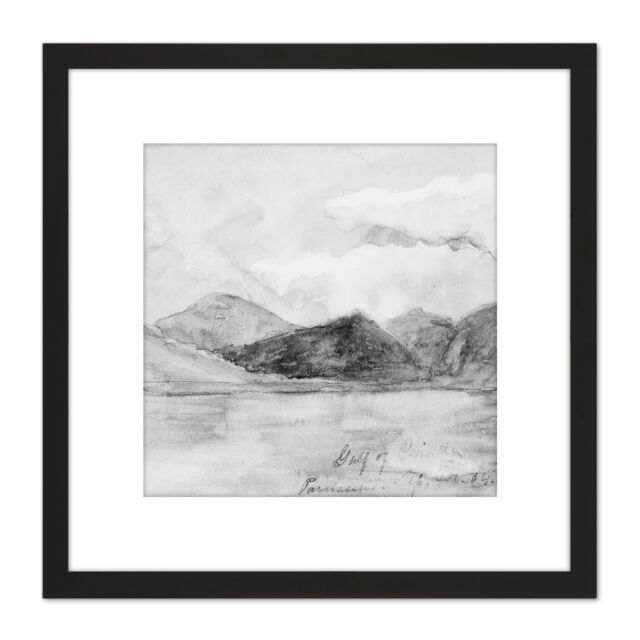Artery8 Sargent Gulf Of Corinth Sketchbook Drawing 8X8 Inch Square ...