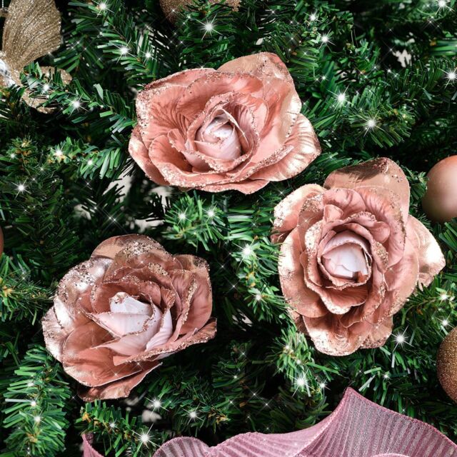 Set Of 3 Pink Rose Pick Decorations by Debenhams | ufurnish.com