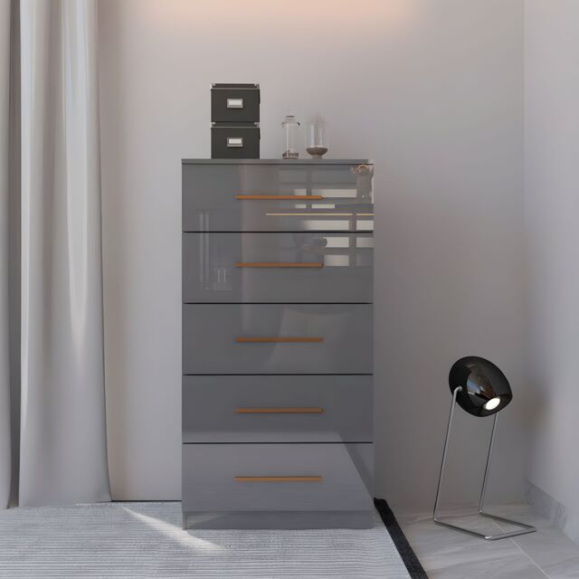 High Gloss Chest of Drawers with 5 Drawers Storage Options by Debenhams ...