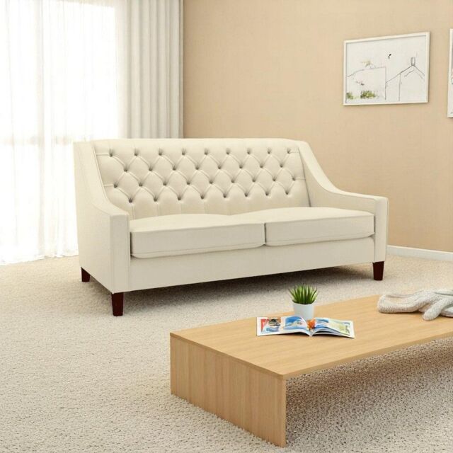 Islington Vogue Leather Sofa - Vele Brilliant White by Debenhams ...