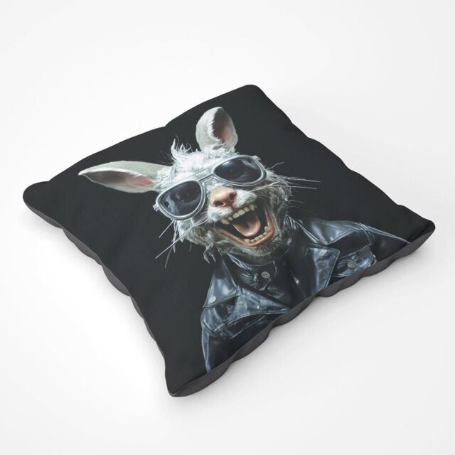 Funky Rabbit Face With Glasses Floor Cushion by Debenhams | ufurnish.com