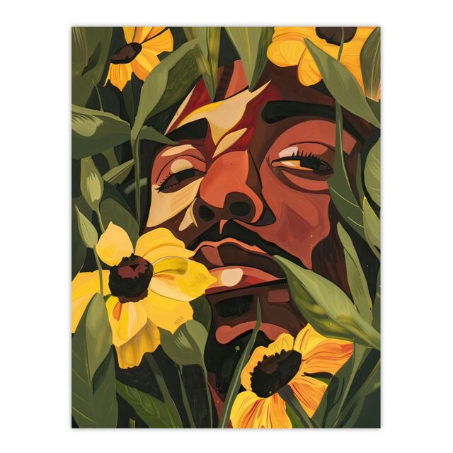 "Artery8 Rapper Yellow Flowers Music Portrait Painting Wall Art Print ...