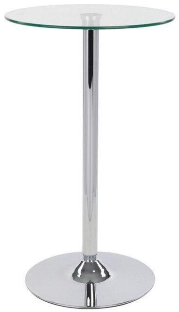 Cipi Tall Poseur Table Round Clear Glass by Debenhams | ufurnish.com