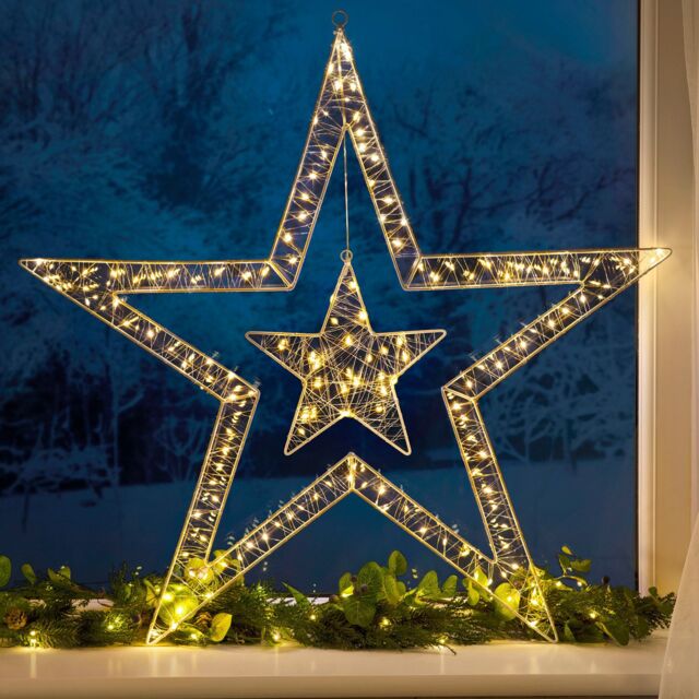 Star Christmas Light Micro LED Wall Decoration Indoor Outdoor 80cm ...
