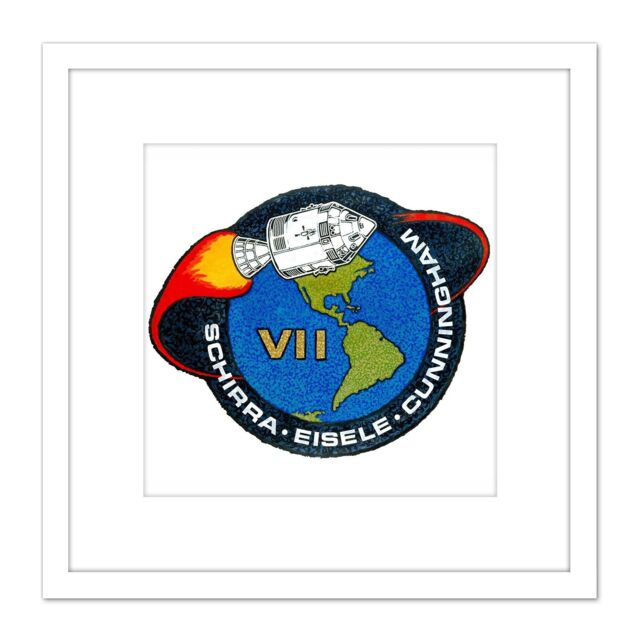 Space NASA Apollo 7 Mission Emblem Badge Patch 8X8 Inch Square Wooden ...