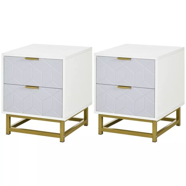 Set of 2 Geo Scandi Bedside Tables by Debenhams | ufurnish.com