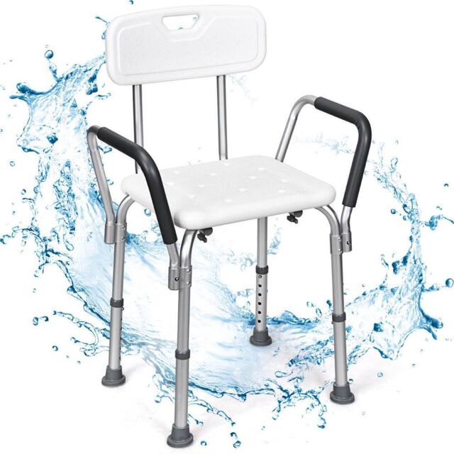 Costway Height Adjustable Padded Tub Bath Seat Disability Shower Chair ...