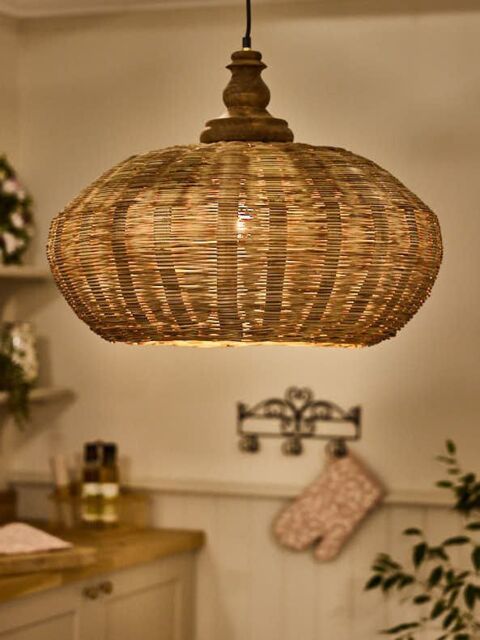 Traditional Style XL Rattan Basket Ceiling Light Shade by Debenhams ...